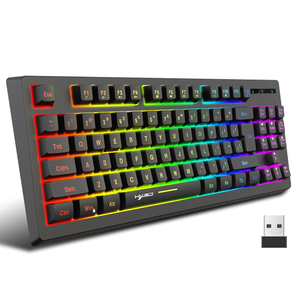 HXSJ L100 87 KEY RGB 2.4G WIRELESS GAMING KEYBOARD- TULIP COMPUTERS ...